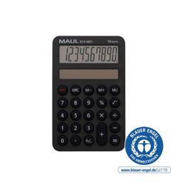 Maul Taschenrechner ECO MD 1 Solar 1-zeilig, 10 Ziffern schwarz