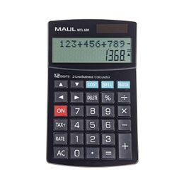 Maul Tischrechner MTL 600 Solar Batterie 2-zeilig, 12 Ziffern schwarz