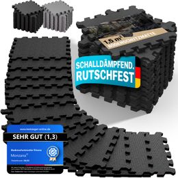 Monzana Bodenschutz-/Puzzlematten 18er-Set Schwarz 175x88x1cm