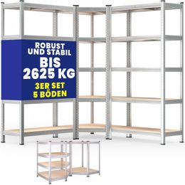 Monzana Schwerlast- und Eckregal 3er-Set verzinkt je 875kg
