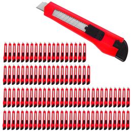 Deuba Cuttermesser 50er-Set Rot mit Abbrechklingen