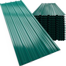 Gardebruk Trapezblech 12er-Set Gr&uuml;n 129x46cm gelocht 7m&sup2;