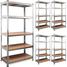 Deuba Schwerlastregal 5er-Set 180x90x40cm verzinkt 875kg
