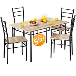 Casaria Sitzgruppe Leo 5-tlg Eiche