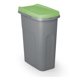 Casaria M&uuml;lleimer Grau/Gr&uuml;n Kunststoff 25L
