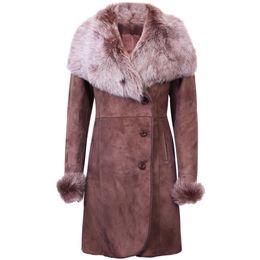 Damenmantel aus Wildleder-Merino-Lammfell mit Toscana-Kragen &ndash; Hanoi