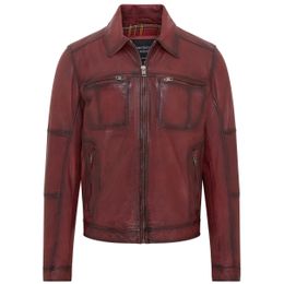 Rote klassische Bikerjacke aus Leder f&uuml;r Herren - Bettles