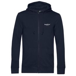 Herren Kapuze mit Rei&szlig;verschluss von der Marke Ballin Est. 2013. Die Kapuzenpullover mit Rei&szlig;verschluss von Ballin Est. 2013 bestehen aus 80% Bio-Baumwolle und 20% recyceltem Polyester und haben eine normale Passform. Die weiche Baumwolle und das Polyester sorgen f&uuml;r einen hohen Tragekomfort. Modellbezeichnung: ZiphoodKategorie: Herren ZiphoodMaterialien: Baumwolle und PolyesterFarbe: blau