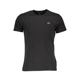 La Martina Schwarzes Baumwoll-Herren T-Shirt