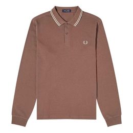 Fred Perry - Poloshirt f&uuml;r Herren, Lang&auml;rmlig (Ziegelstein)