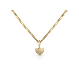 OROLINO Halskette Gold 585 Herz-Anh&auml;nger 42/45cm lang mit Brillant 0,01ct.