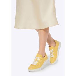 Wittchen Damen-Plateau-Sneaker, klassisch gelb, Naturleder