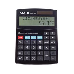 Maul Tischrechner MTL 800 Solar Batterie 2-zeilig, 12 Ziffern schwarz