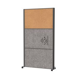 Maul Stellwandsystem Maulconnecto 2xAkustik dunkel 1x Kork Mobil