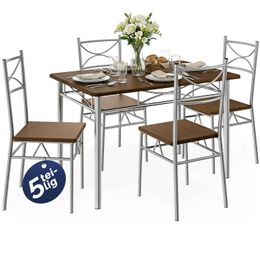 Casaria Sitzgruppe Paul 5-tlg Eiche dunkel