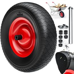 Gardebruk Schubkarrenrad Schwarz pannensicher PU-Schaum 200kg Kugellager inkl Achse