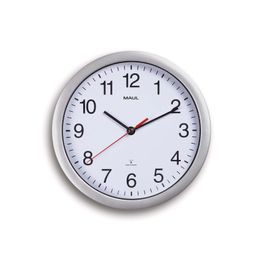 Maul Wanduhr Maulrun &Oslash; 25.2 x 5 cm funkgesteuert Kunststoff 1 x AA (1.5 V) silber