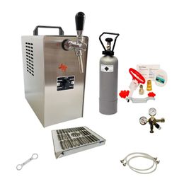 ich-zapfe Komplett Set - Zapfanlage JET 30 Bierkoffer, Durchlaufk&uuml;hler 1-leitig Trockenk&uuml;hler, bis zu 35 Liter/h, Reinigungsset f&uuml;r Zapfanlage und Keg
