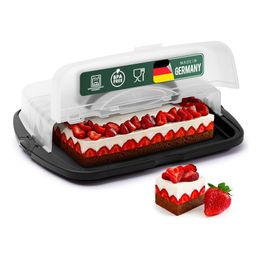 Novaliv Kuchen-Transportbox XL (Rechteckig 47 x 35 x 11 cm), Aufbewahrungsbox aufklappbar, Party-Box Container Tortentransportbox Tortenbeh&auml;lter Beh&auml;lter, Kuchen Torten Buffet Feier Transport Box
