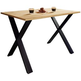 Vcm Premium Holz Esstisch H. 76 x B. 140 x T. 80 cm K&uuml;chentisch Speisetisch Tisch Xona X