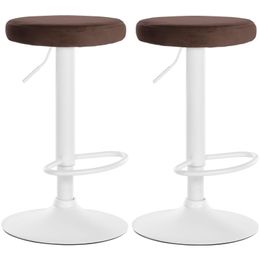 CLP 2er Set Barhocker Ponte Samt I Drehbarer Thekenhocker I H&ouml;henverstellbarer Hocker I K&uuml;chenhocker mit Metallgestell