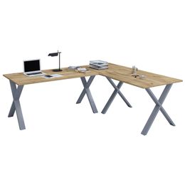 Vcm Vcm Holz Schreibtisch Eckschreibtisch schlicht 190x160 L Form links oder rechts Arbeitstisch Platte 80 cm tief Computertisch B&uuml;rom&ouml;bel - Lona X