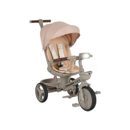 Byox Dreirad Fusion Lux Musik Scheinwerfer PU-Reifen Hinterradbremsen Korb Gurt beige
