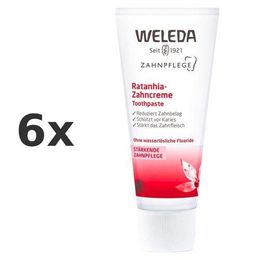 6x Weleda Ratanhia Zahncreme 75 ml