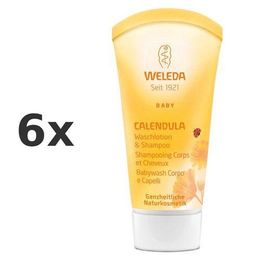 6x Weleda Calendula Waschlotion & Shampoo 200 ml