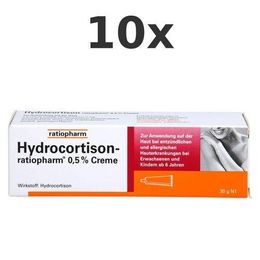 10x HYDROCORTISON-ratiopharm 0,5% Creme 30 g