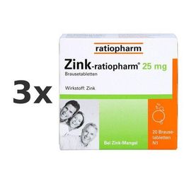 3x ZINK-ratiopharm 25 mg Brausetabletten 20 St