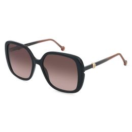 Carolina Herrera HER 0386/S | Damen-Sonnenbrille | Fassung: Vollrand, Quadratisch, Acetat, Schwarz | Glasfarbe: Braun
