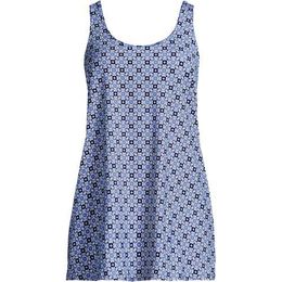 LANDS' END Badekleid mit rundem Ausschnitt in Plus-Gr&ouml;&szlig;e, Damen, size: plus, Blau, Elasthan/Nylon, by Lands' End