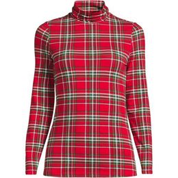 LANDS' END Rollkragenshirt aus Baumwoll/Modalmix in Plus-Gr&ouml;&szlig;e, Damen, size: plus, Rot, Baumwolle/Elasthan/Baumwolle Modal, by Lands' End