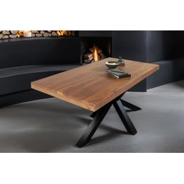 Esstisch RIO 240 / Akazie nussbaumfarben / 140x80 / Spider-Gestell Schwarz