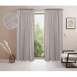 Gardine, B:140cm H:145cmgrau, LeGer Home by Lena Gercke, Polyester, Wohnzimmer, Gardinen, "Marusha", Leinenoptik, grob gewebt, verschiedene Gr&ouml;&szlig;en
