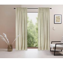 Gardine, B:140cm H:145cmgr&uuml;n, LeGer Home by Lena Gercke, Polyester, Wohnzimmer, Gardinen, "Marusha", Leinenoptik, grob gewebt, verschiedene Gr&ouml;&szlig;en