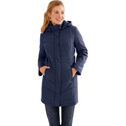 Damen Longjacke mit abnehmbarer Kapuze marine, Gr&ouml;&szlig;e 56
