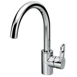 KAJA Ipuri Einhebelmischer Niederdruck, B&uuml;gelhebel, schw.hoher Auslauf, umlegbar, velourschrom 52922-E