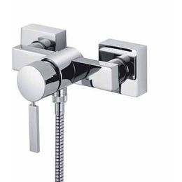 KAJA-B-Quadrat EH Brausebatterie, chrom ohne Wandstangen-Set 60610-C