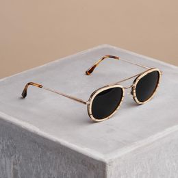 Holzkern Sonnenbrille The Risky (Zebrano/Mattgold)