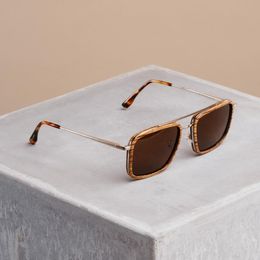 Holzkern Sonnenbrille The Prominent (Zebrano/Mattgold)