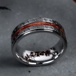 Holzkern Numerary Ring Silber und Koa