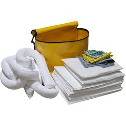 eurokraft basic Leckage-Notfallset in PVC-Tasche, Bindung 75 l, Ausf&uuml;hrung &Ouml;l, wei&szlig;