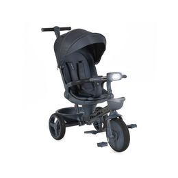 Byox Dreirad Fusion Lux Musik Scheinwerfer PU-Reifen Hinterradbremsen Korb Gurt dunkelgrau