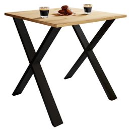 Vcm Premium Holz Esstisch H. 76 x B. 80 x T. 80 cm K&uuml;chentisch Speisetisch Tisch Xona X