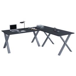 Vcm Vcm Holz Schreibtisch Eckschreibtisch schlicht 190x160 L Form links oder rechts Arbeitstisch Platte 80 cm tief Computertisch B&uuml;rom&ouml;bel - Lona X