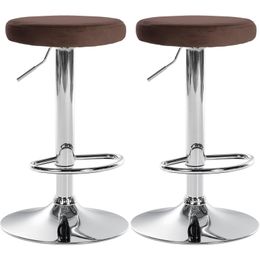 CLP 2er Set Barhocker Ponte Samt I Drehbarer Thekenhocker I H&ouml;henverstellbarer Hocker I K&uuml;chenhocker mit Metallgestell