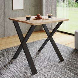 Vcm Premium Holz Esstisch H. 76 x B. 80 x T. 80 cm K&uuml;chentisch Speisetisch Tisch Xona X