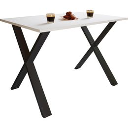 Vcm Premium Holz Esstisch H. 76 x B. 140 x T. 80 cm K&uuml;chentisch Speisetisch Tisch Xona X